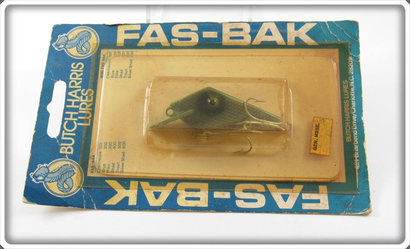 Vintage Butch Harris Shad Mini Fas-Bak Lure On Card For Sale | Lure Lagoon
