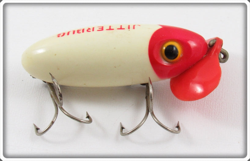 Arbogast Red Head White Plastic Lip 5/8 Oz Jitterbug Lure For Sale ...